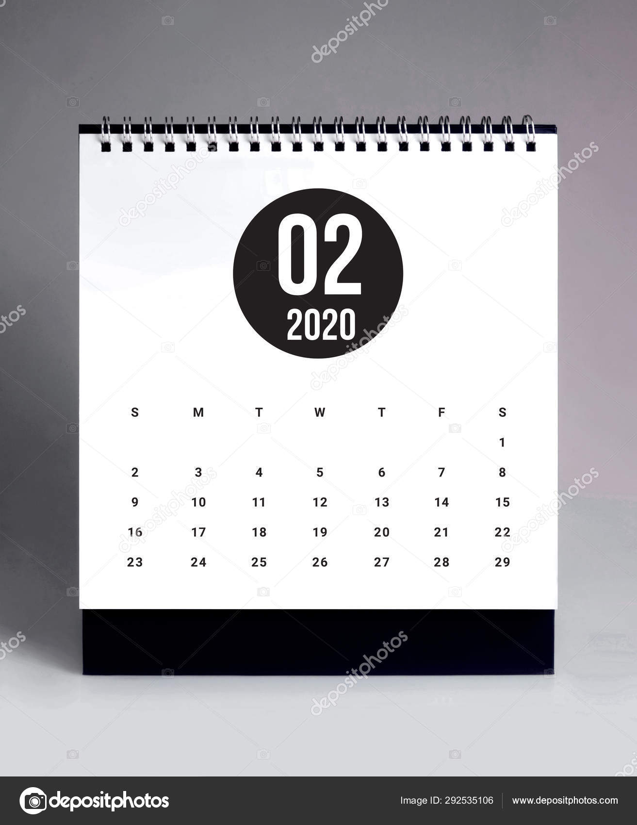 Simple desk calendar 2020 - February — Stock Photo © dolphfynlow #292535106