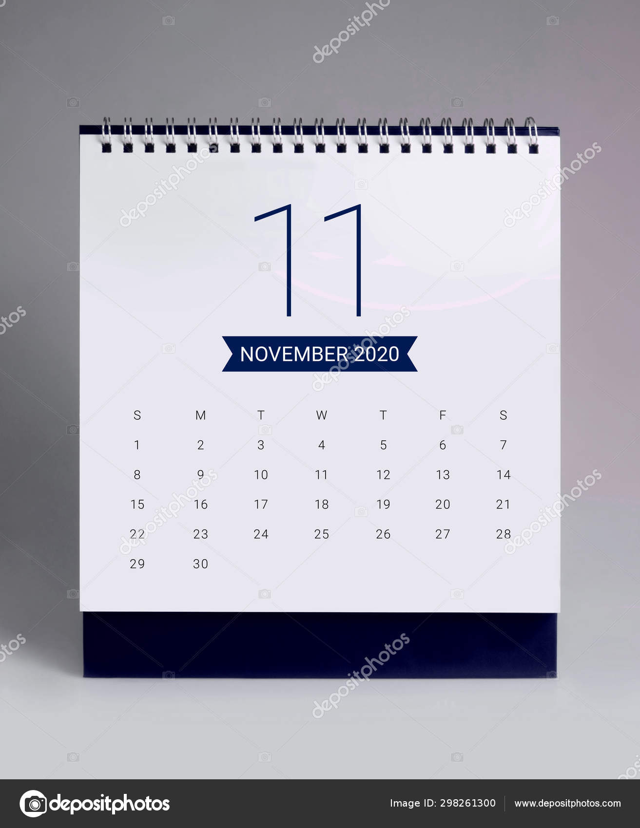 Simple desk calendar 2020 - November — Stock Photo © dolphfynlow #298261300