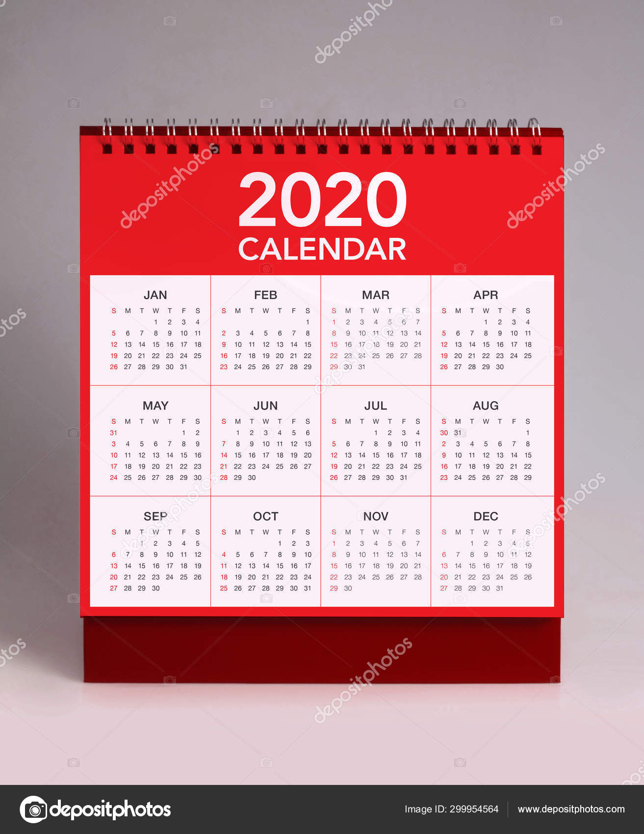 Simple desk calendar 2020 — Stock Photo © dolphfynlow #299954564