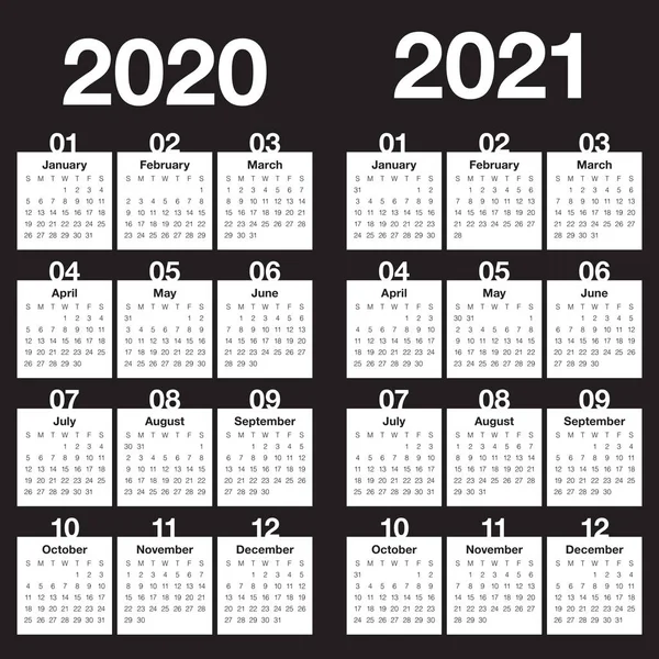 Year 2018 2019 2020 2021 calendar vector Stock Vector by ©dolphfynlow ...