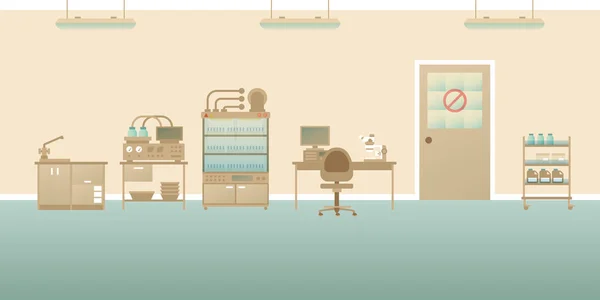 Vector Scientific Laboratory Interior Empty Scene Flat Style Stock ...