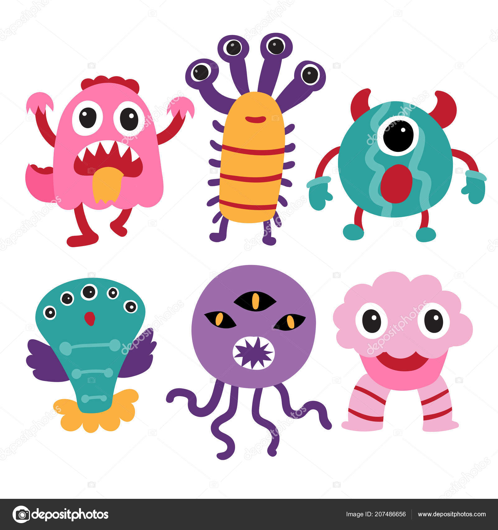 Design Coleção Personagens Monstro Design Coleção Vetores Monstro Vetor ...