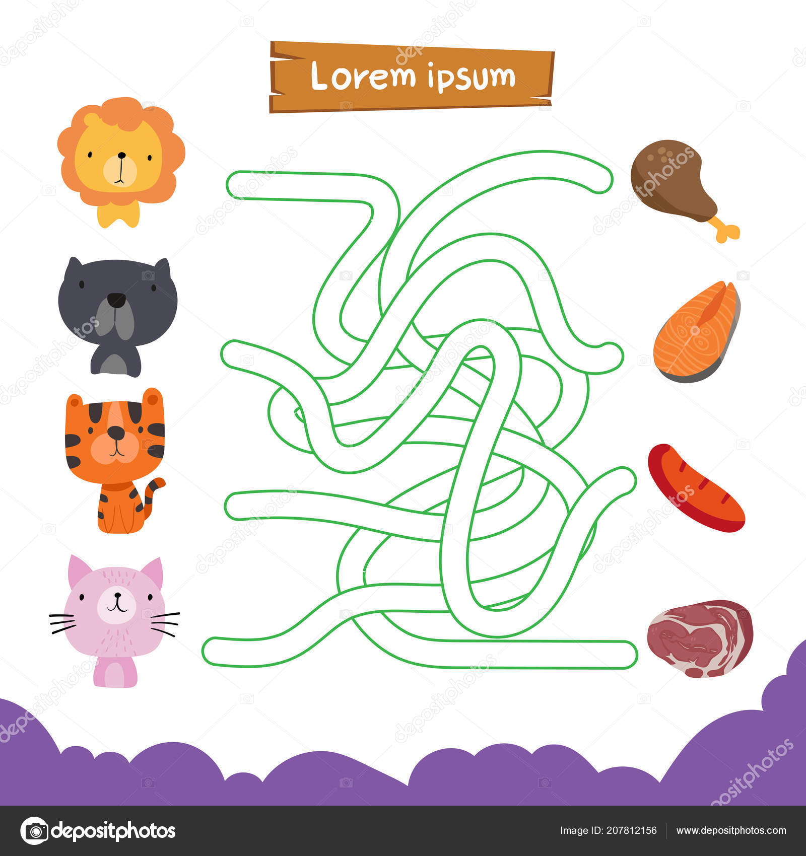 Maze Game Vector Design Animals Matching Game Vector Design Stock ... Maze Game Vector Design Animals Matching Game Vector Design Stock ...