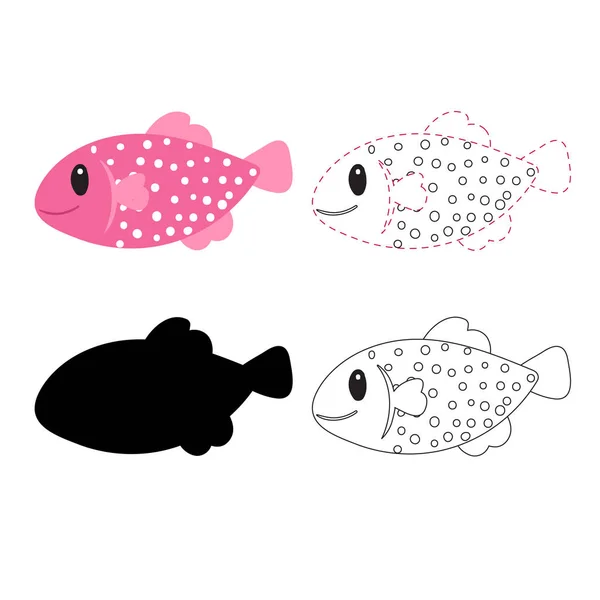 Fish Worksheet Vector Design Kid Fish Artwork Vector Design Kid Stock ...