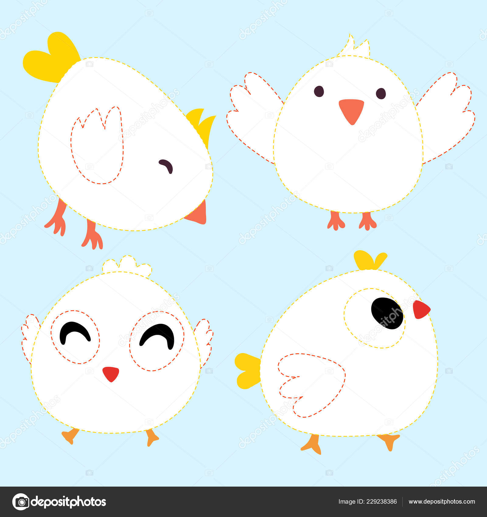 Chick Line Drawing Vector Design Kid Animals Page Coloring Vector Stock ...