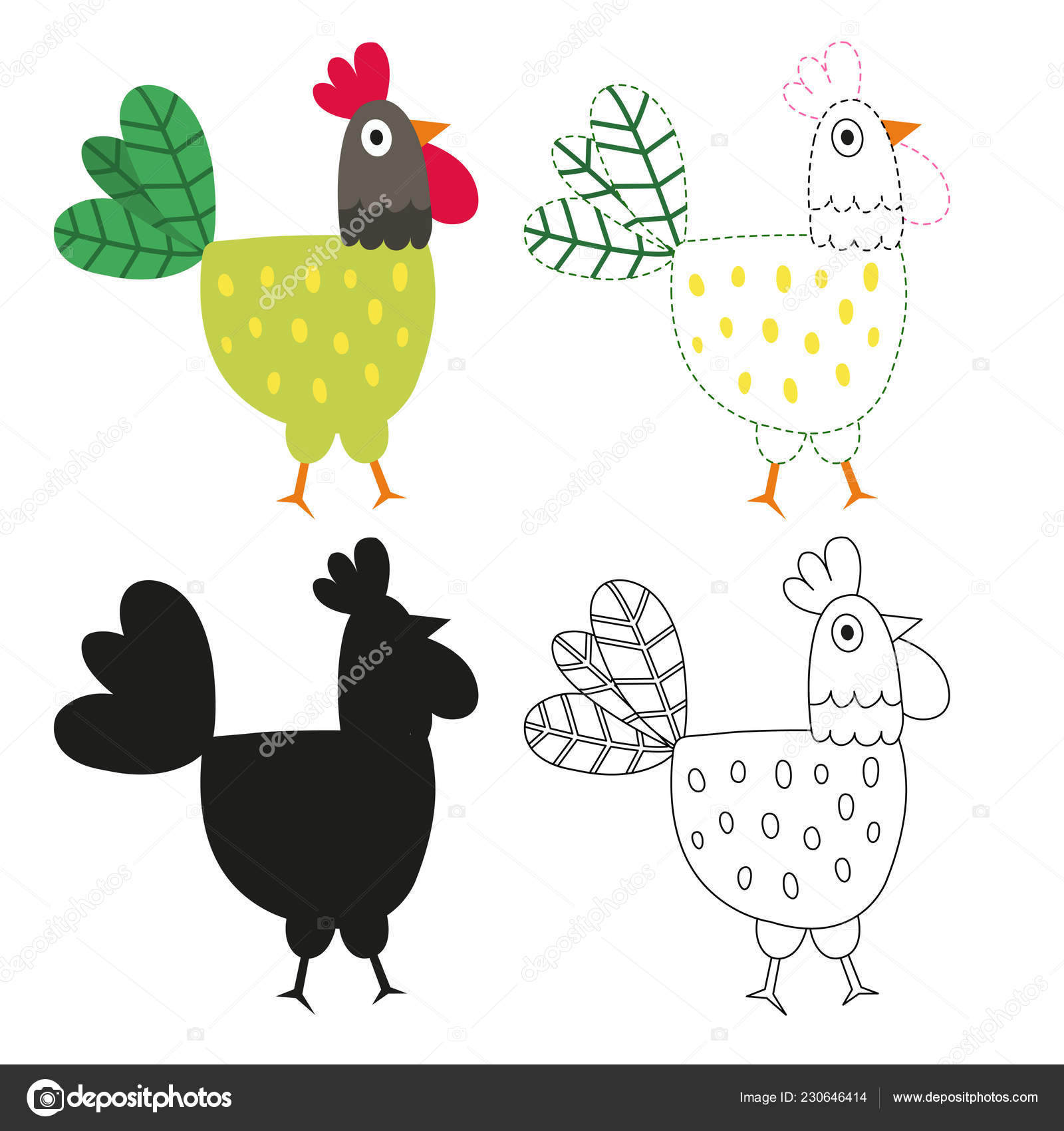Chicken Worksheet Vector Design Chicken Artwork Vector Design Stock ...