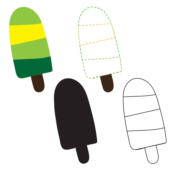 Ice Cream Line Drawing Vector Design Kid Ice Cream Page Stock Vector ...