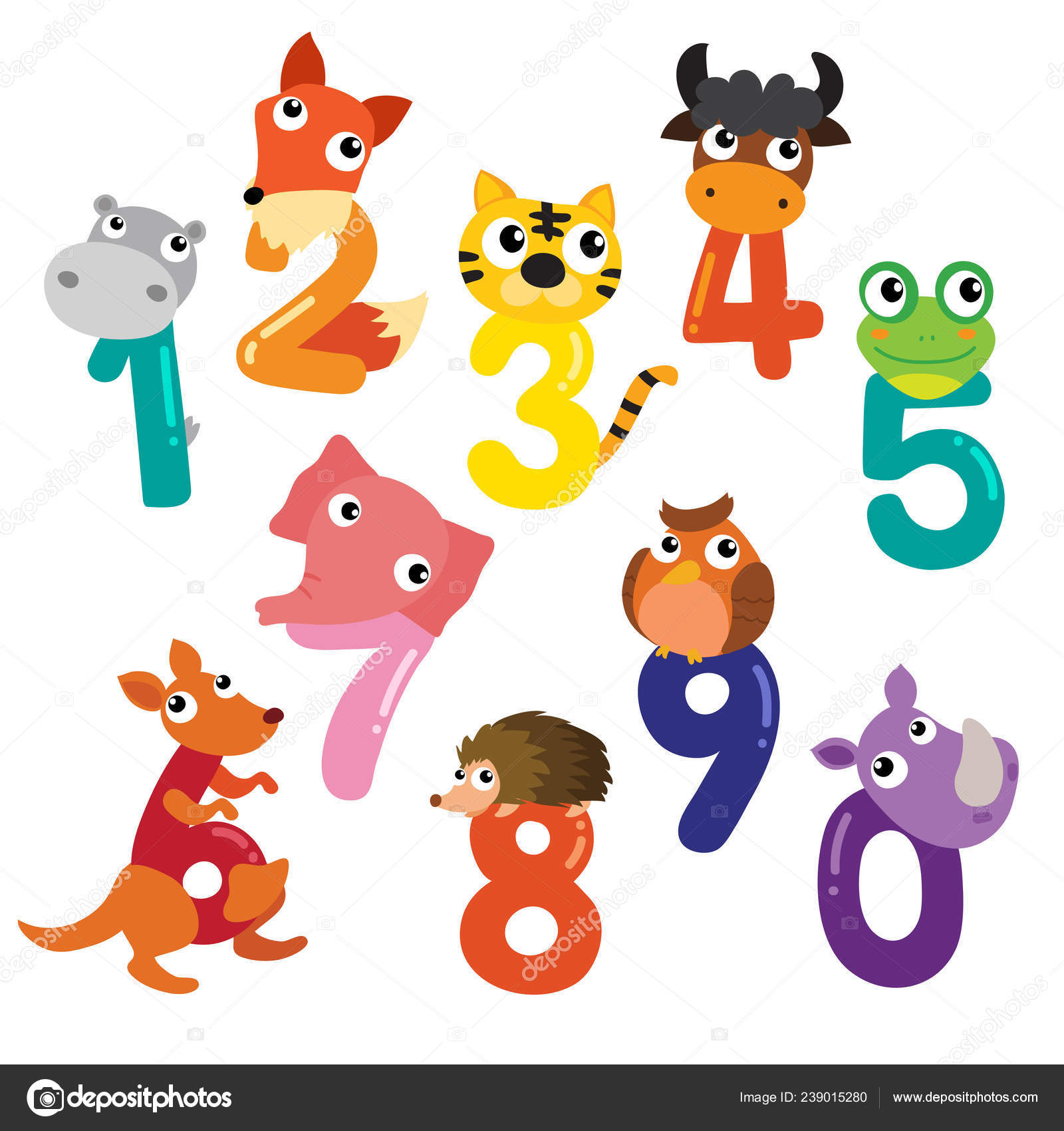 Animals Character Vector Design Animals Number Vector Design Stock ...