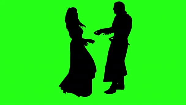 Rendering Animation Silhouettes People Hugging Green Screen Stock Video ...