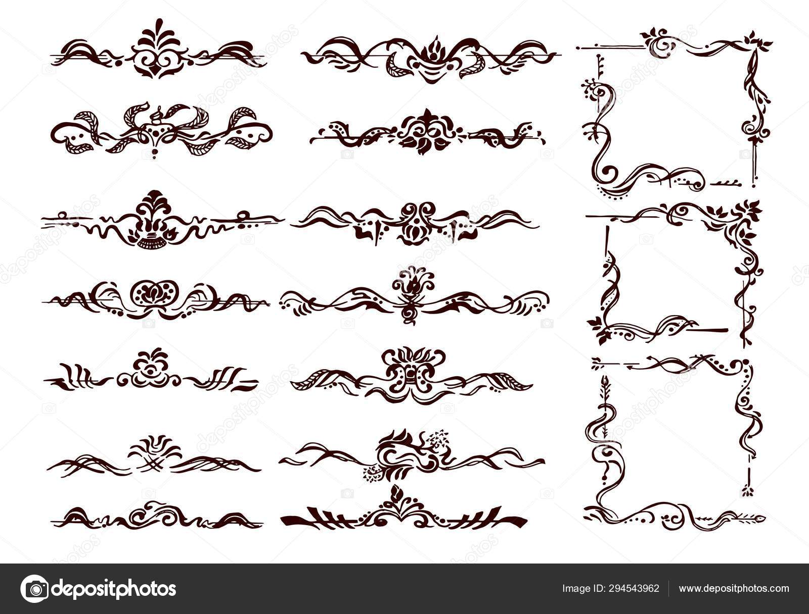 Set Decorative Vintage Frames Borders Set Stock Vector by ©Sdart22 ...