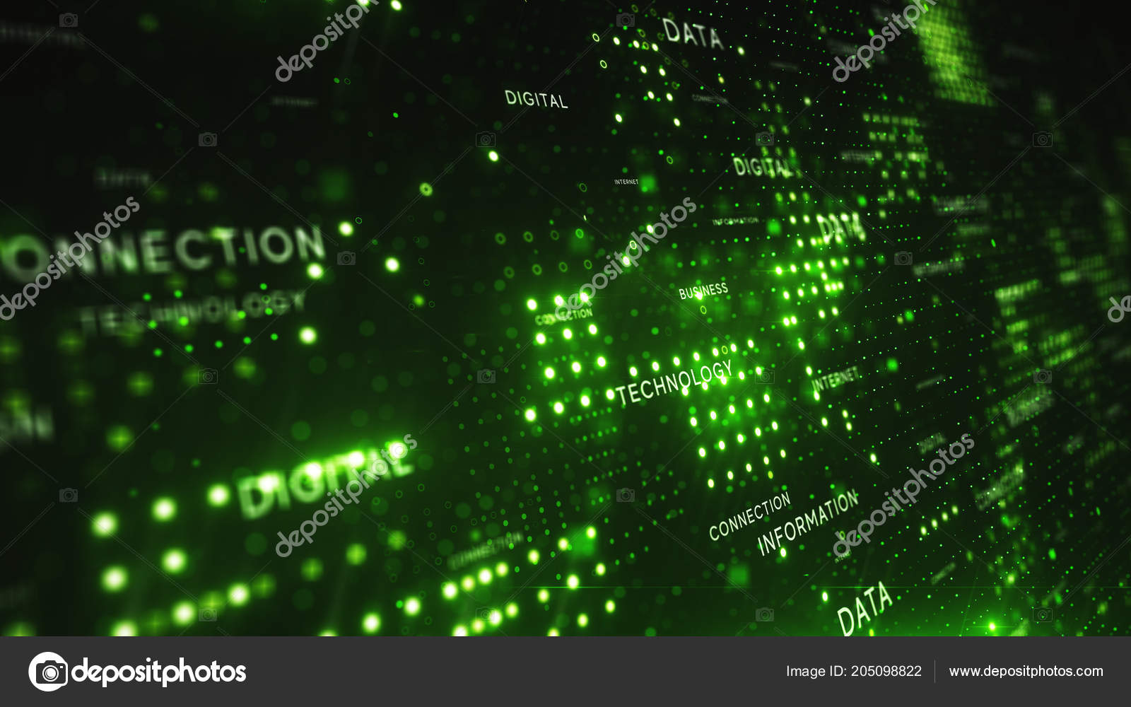 Digital Structure Many Glowing Particles Abstract Technology Concept ...