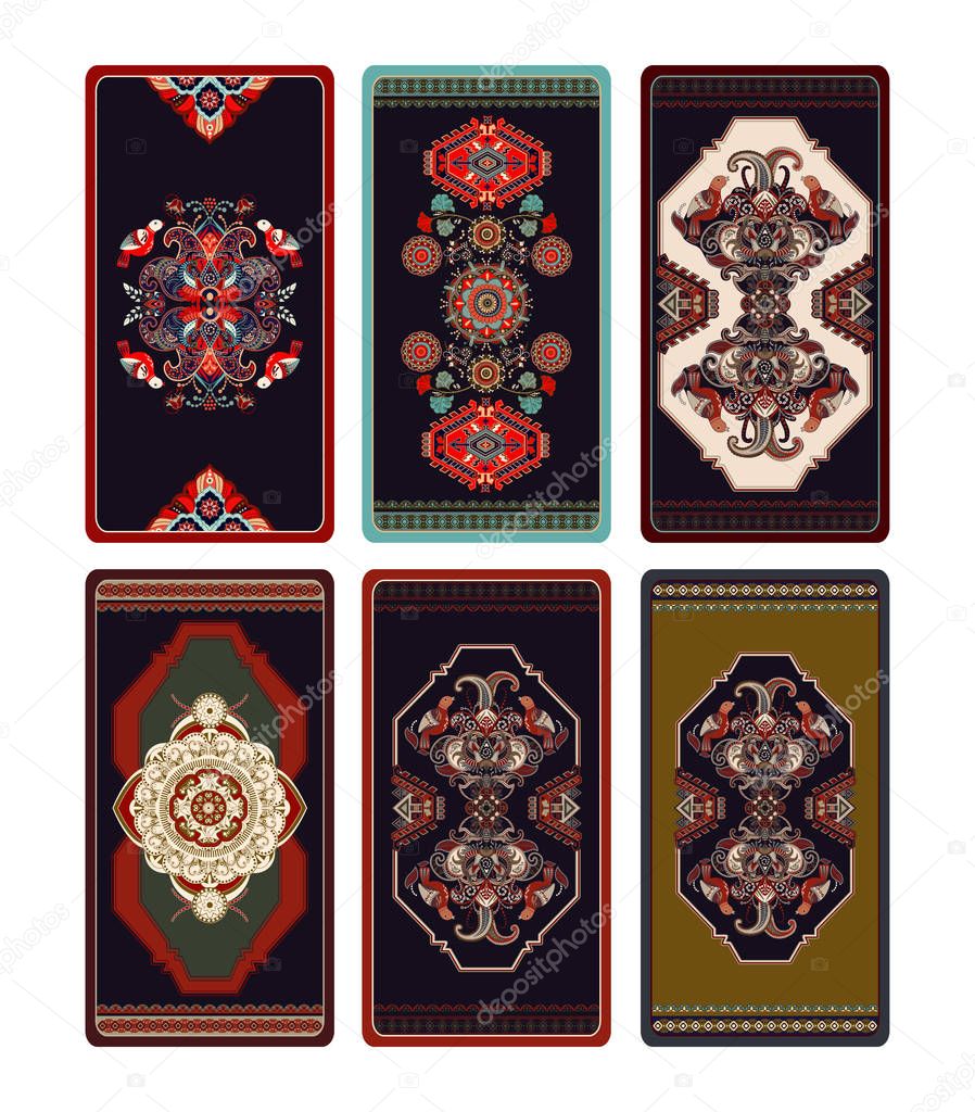 Diseño vectorial colorido para Tarot, cartas de juego, cartas de póquer ...