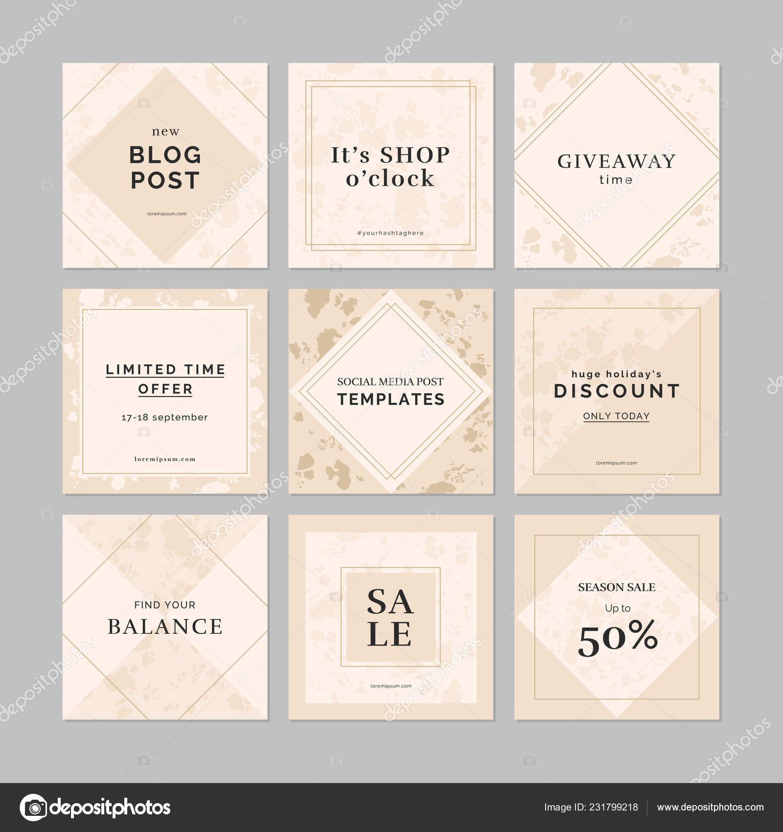 Square Layout Templates Social Media Mobile Apps Newsletter Banner ...