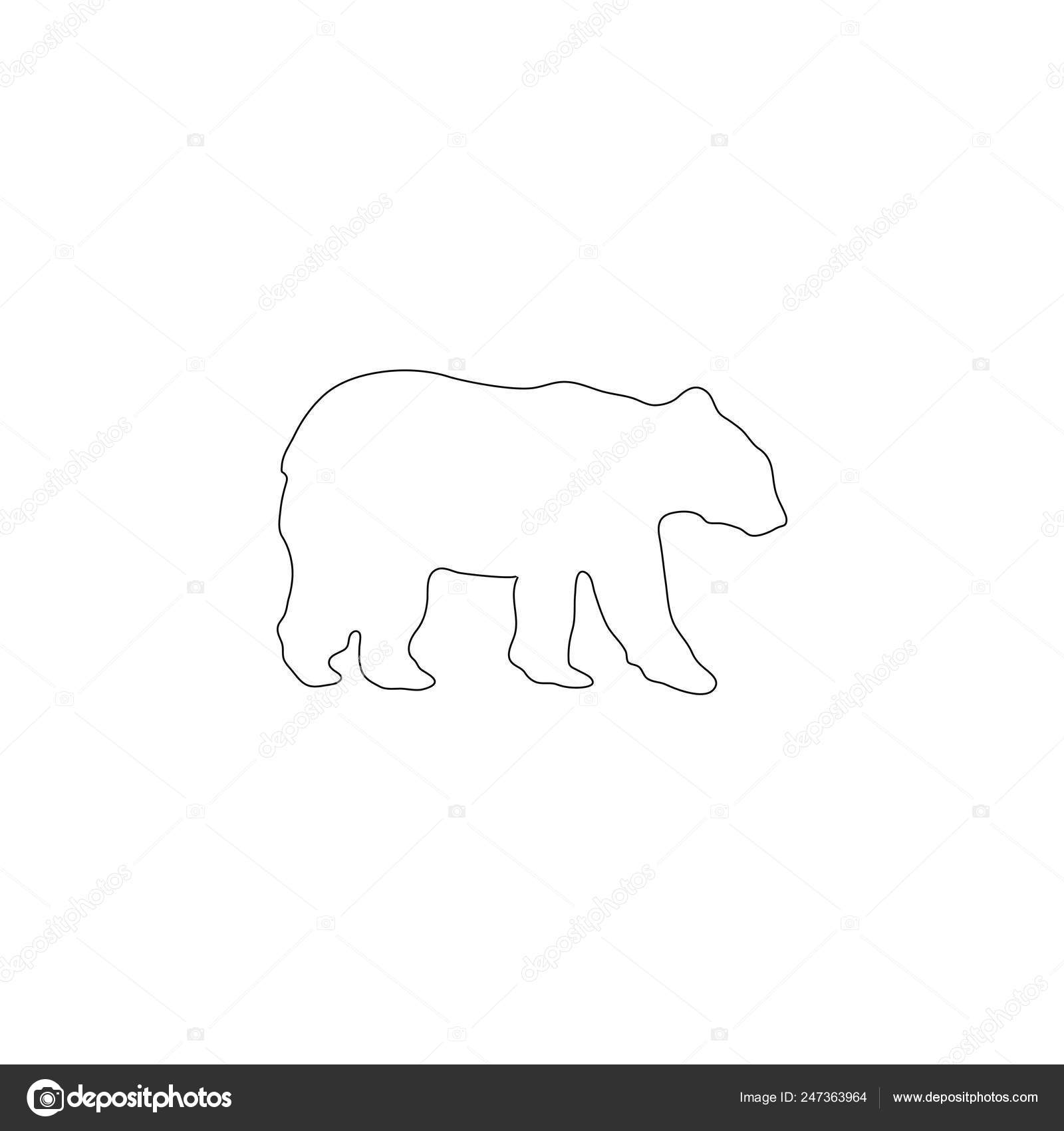 Bear Simple Flat Vector Icon Illustration Outline Line Symbol Editable ...