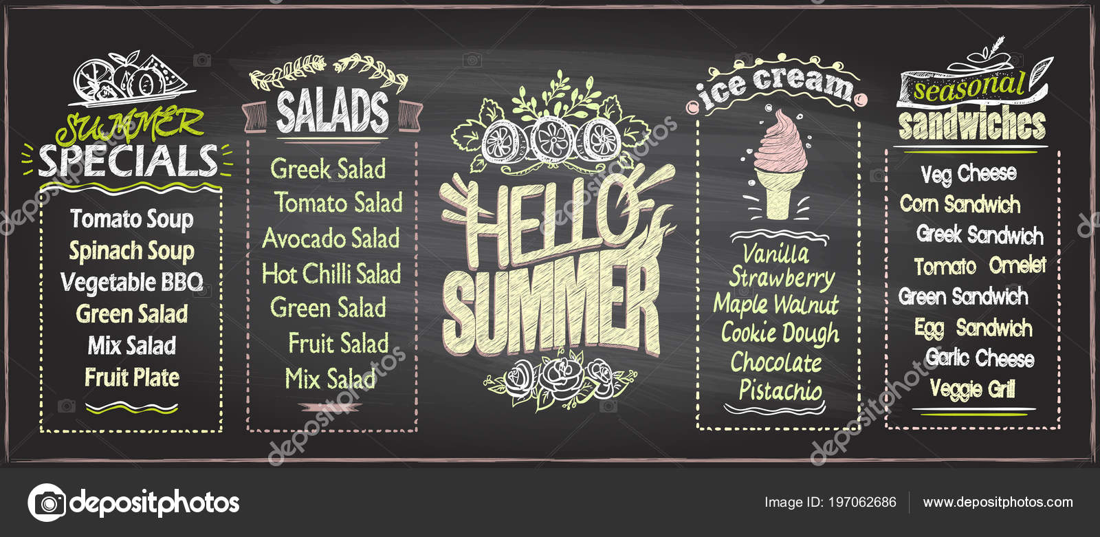 Menu Chalkboard Design
