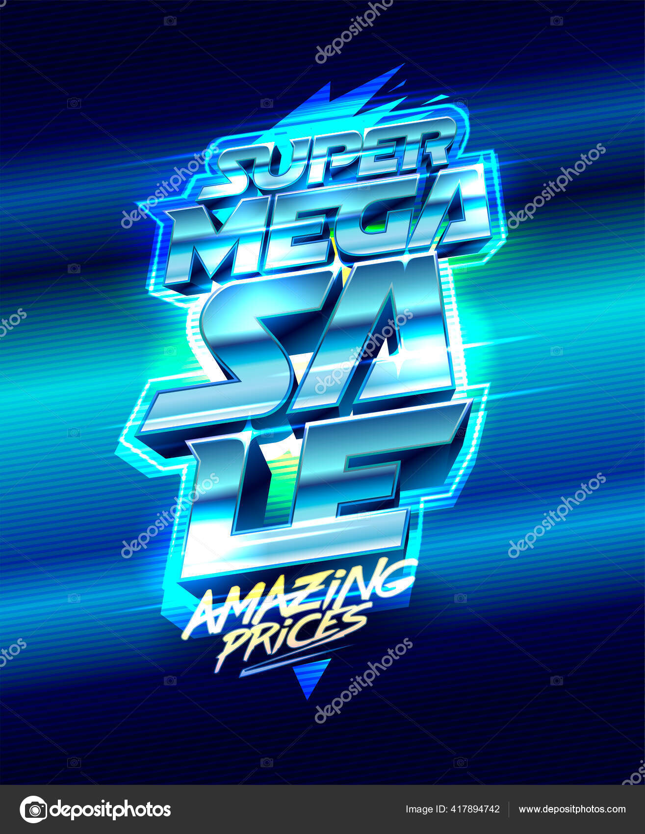 Super Mega Venta Precios Increíbles Plantilla Banner Vectorial Vector ...