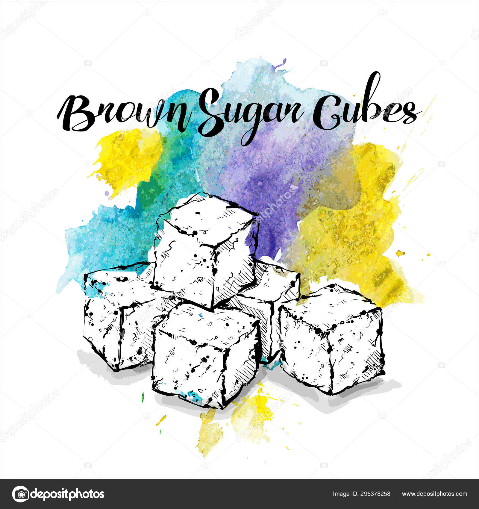 Hand draw of brown sugar cubes. Vector illustration. Stock Vector by ©R ...