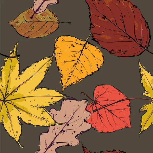 Autumn Background Bright Colorful Leaves Vector Illustration Stock ...