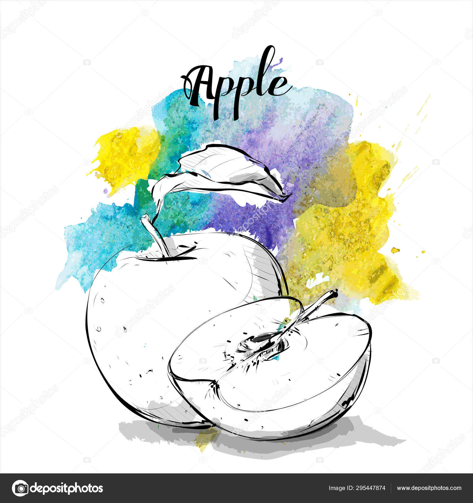 Hand draw of Apple. Vector illustration. Stock Vector by ©R_lion_O ...