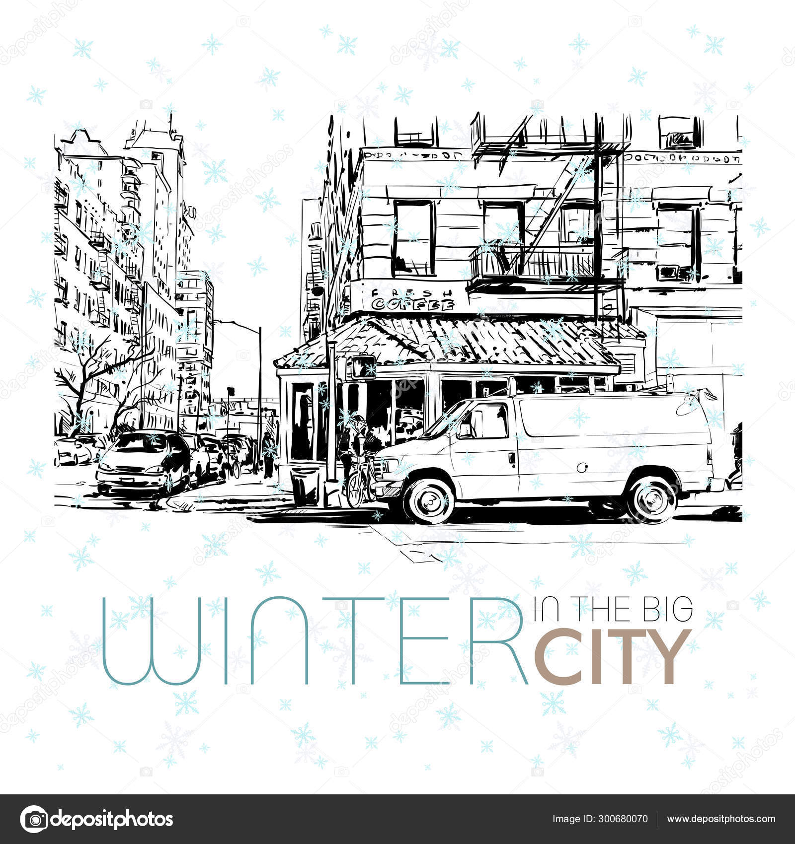 Winter in the big city. Vector illustration. Stock Vector by ©R_lion_O ...