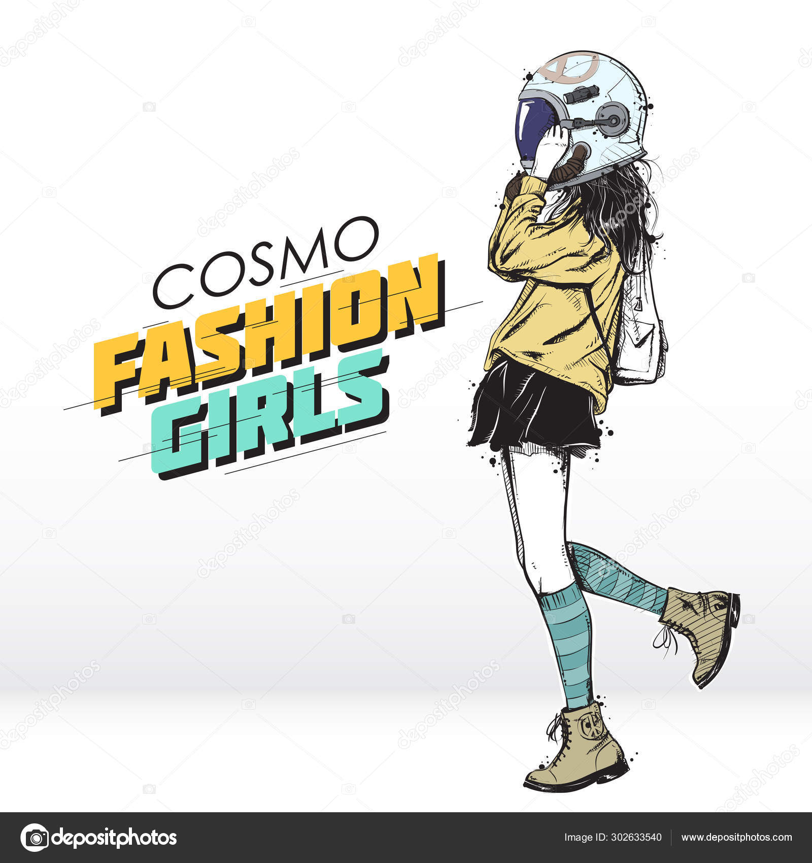 Cosmo fashion illustration. Vector collection. Stock Vector by ©R_lion ...