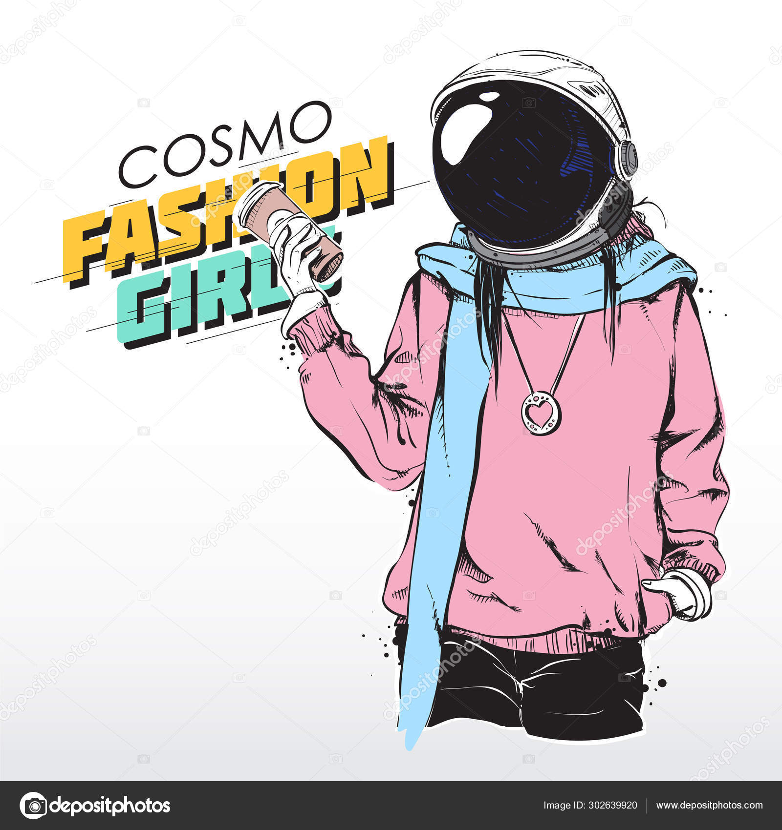 Cosmo fashion illustration. Vector collection. Stock Vector Image by ©R ...