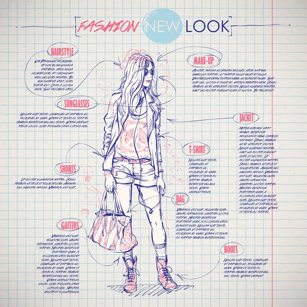 Notas de moda imágenes de stock de arte vectorial | Depositphotos