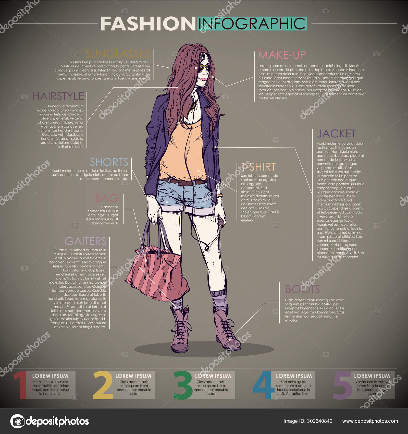 Infografía de moda. Colección vectorial . Vector de stock por ©R_lion_O ...