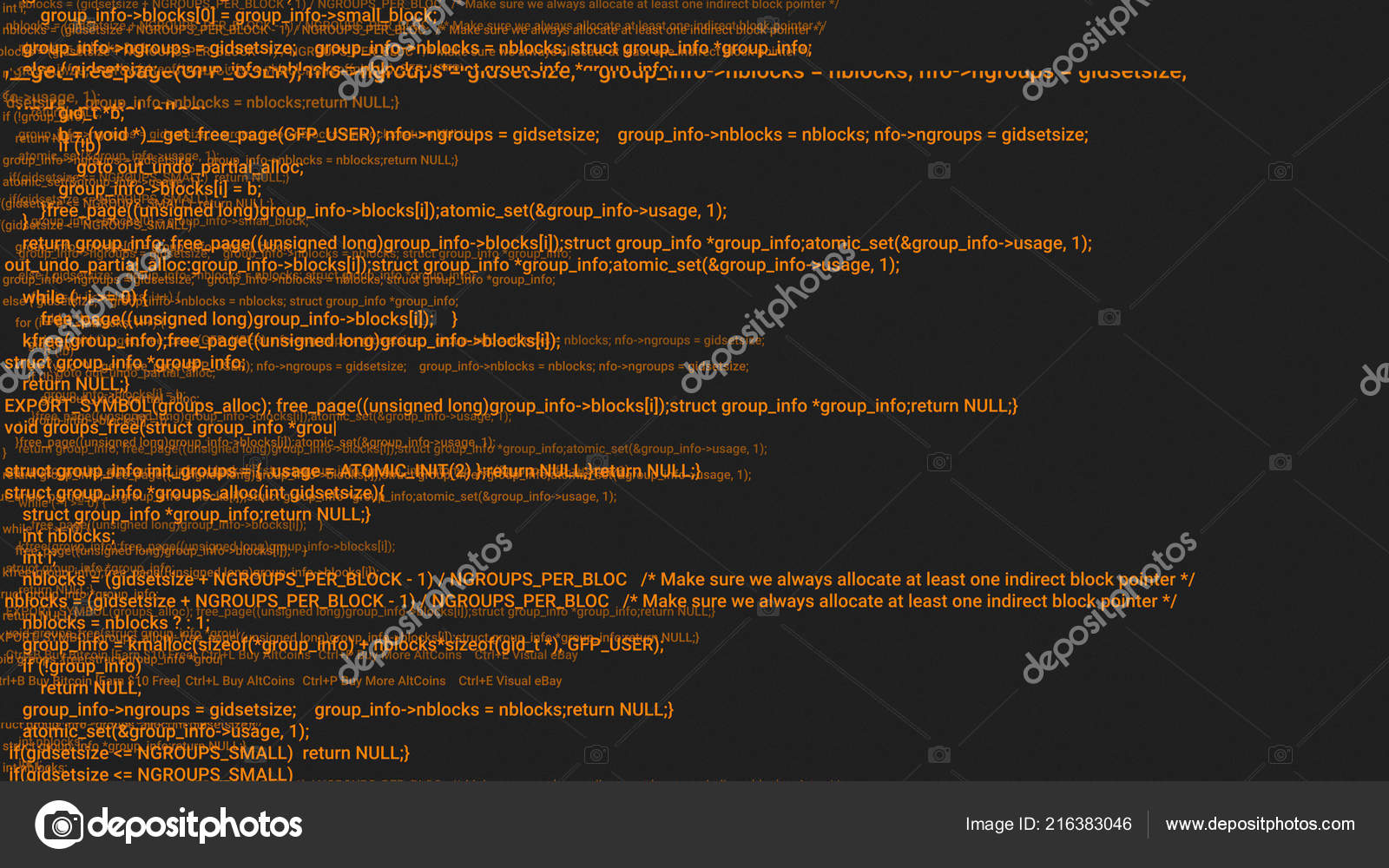 Orange Screen Coding Hacker Concept Animation Glitch Programming Code ...