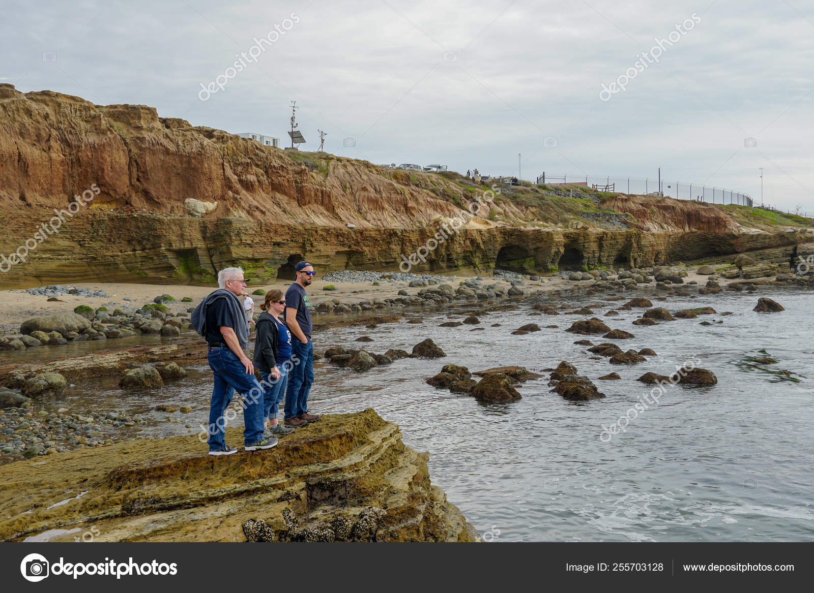 Tourist Enjoying Exploring Park Rangers Point Loma Tide Pools Layers ...