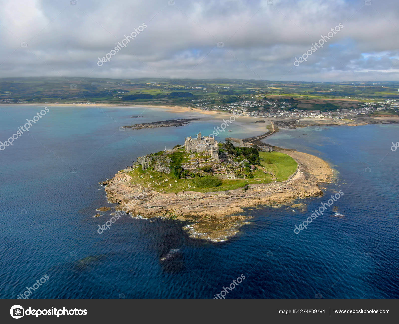 Michael Mount Small Tidal Island Mount Bay Cornwall England United ...