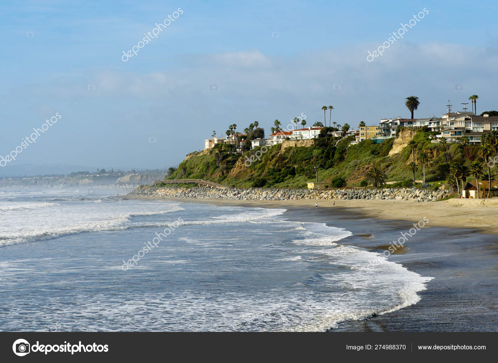 Aerial View San Clemente Beach Coastline Sunset Time San Clemente Stock ...