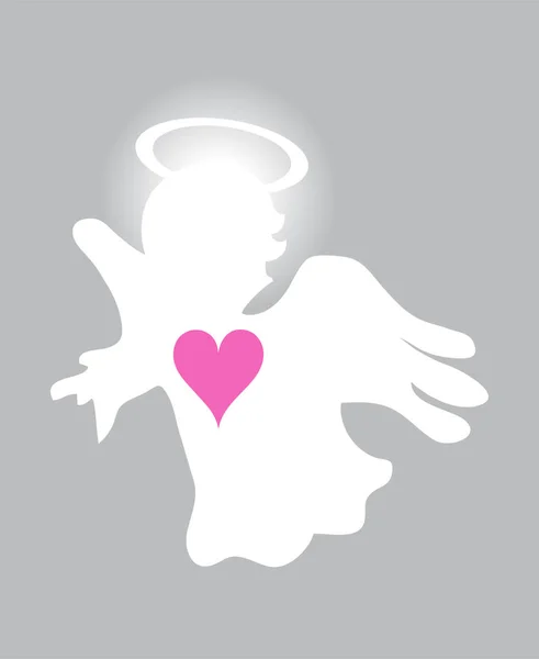 Corazón de ángel imágenes de stock de arte vectorial | Depositphotos
