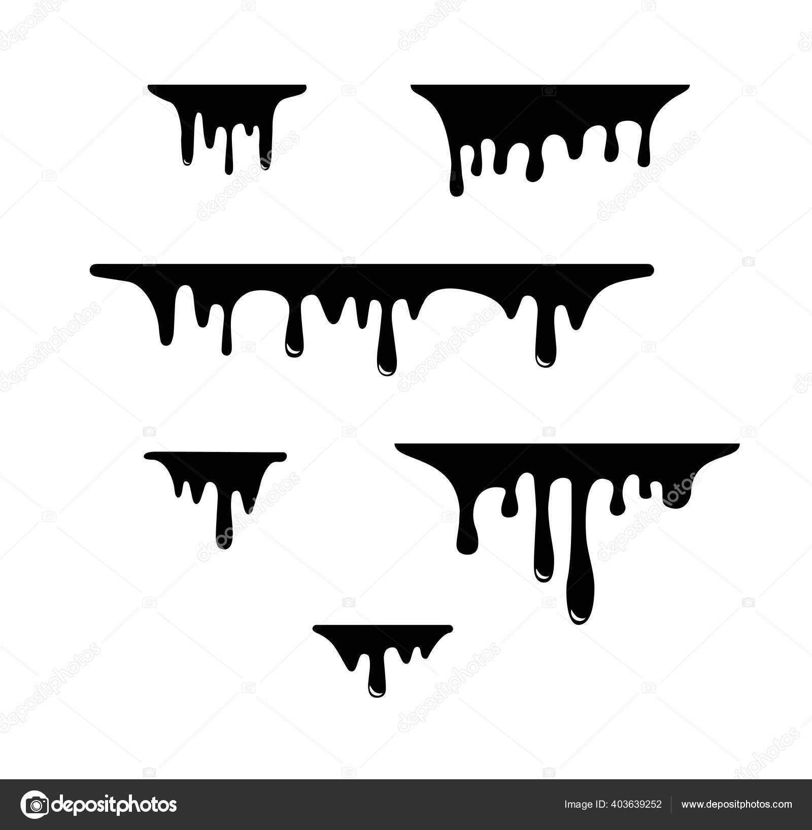Vector Illustration Paint Dripping Dripping Liquid Current Paint Stains ...