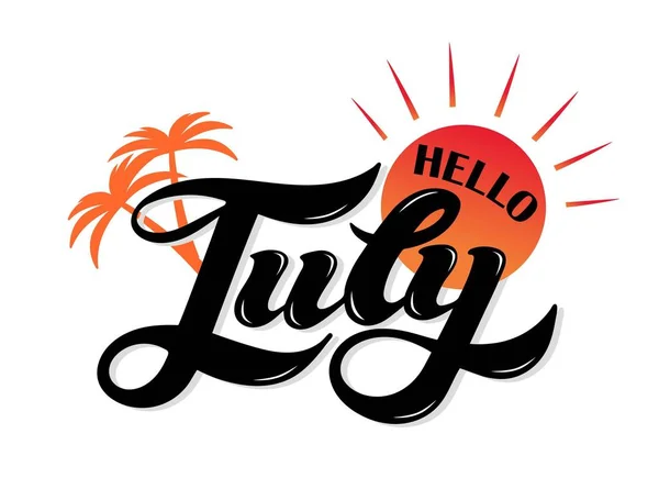 Hello july imágenes de stock de arte vectorial | Depositphotos