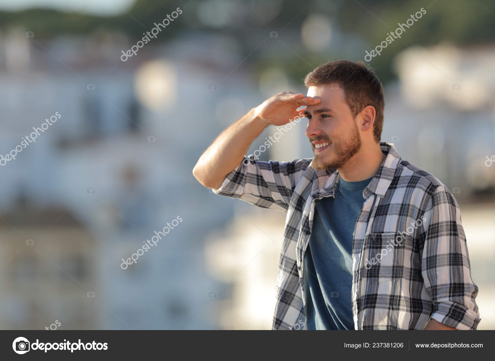 Hand On Forehead Looking