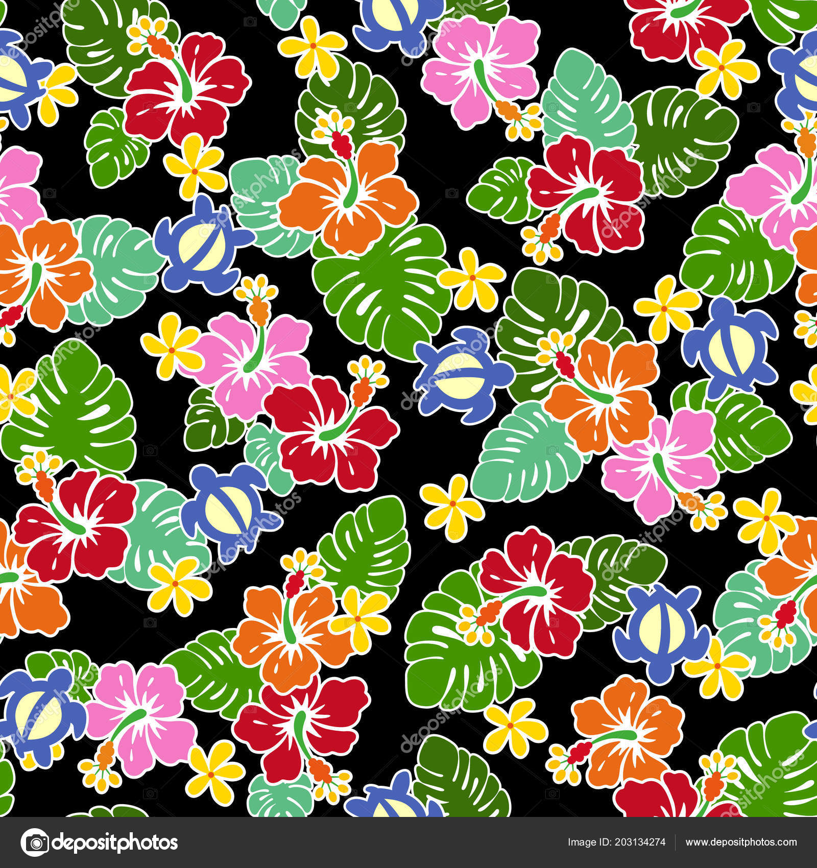 Hibiscus Flower Pattern Drew Hibiscus Designing Painting Continues ...