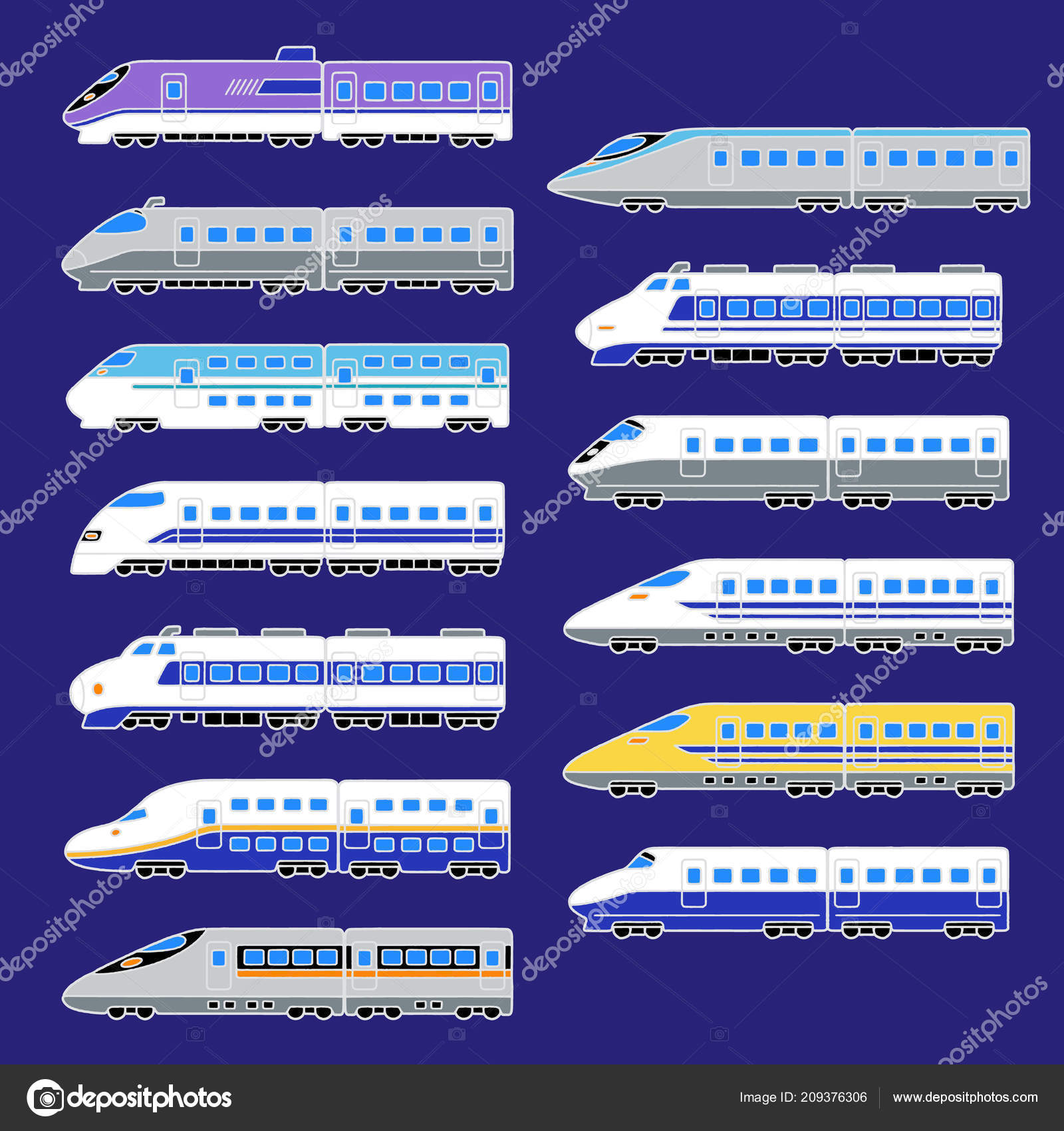 Illustration Shinkansen Drew Japanese Shinkansen Stock Vector by ...