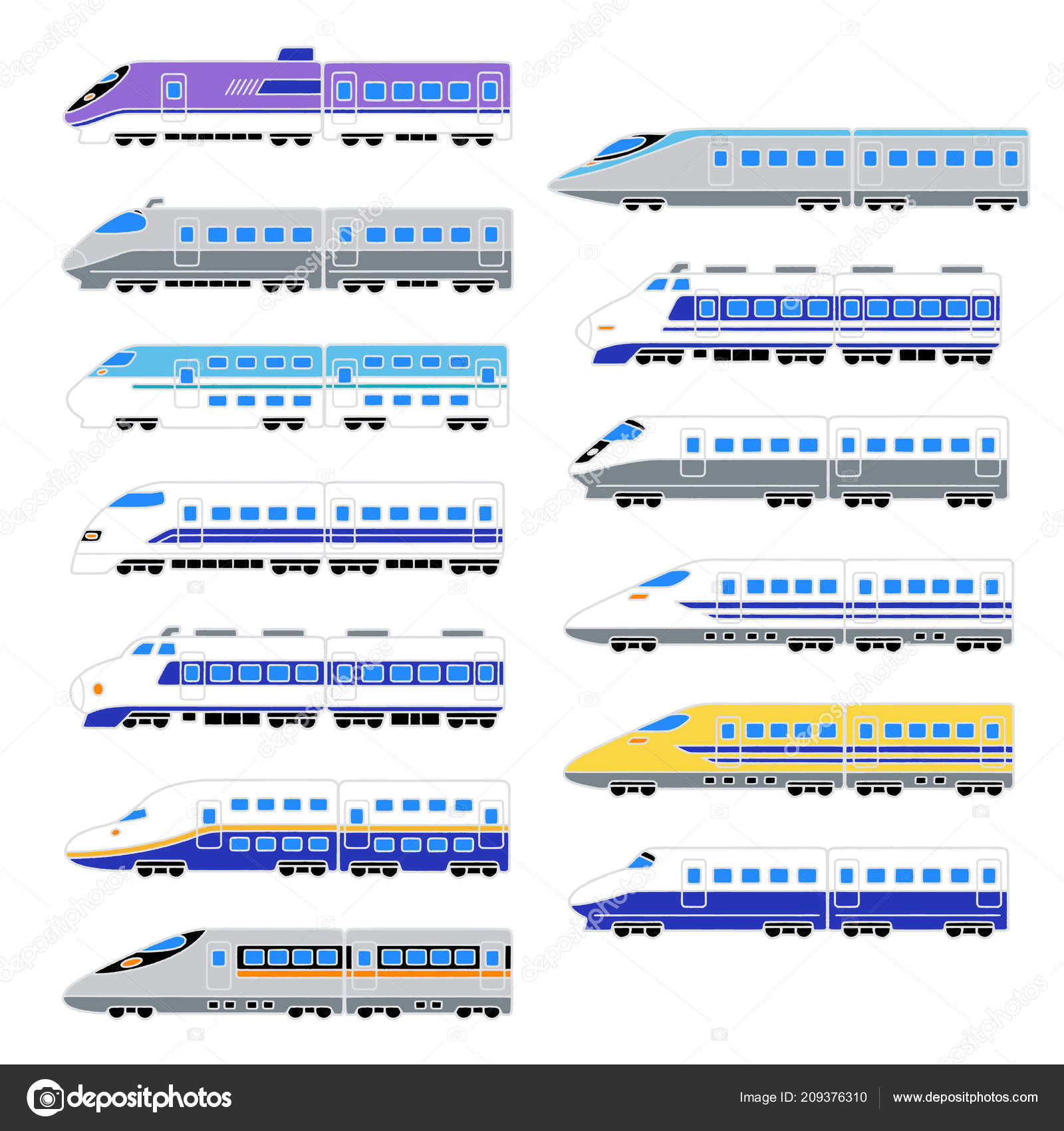 Illustration Shinkansen Drew Japanese Shinkansen Stock Vector by ...