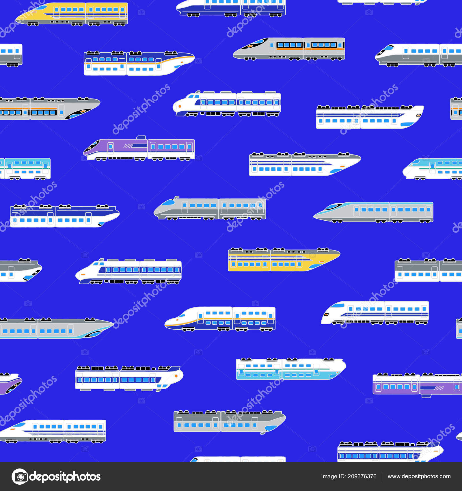 Illustration Shinkansen Drew Japanese Shinkansen Continue Seamlessly ...