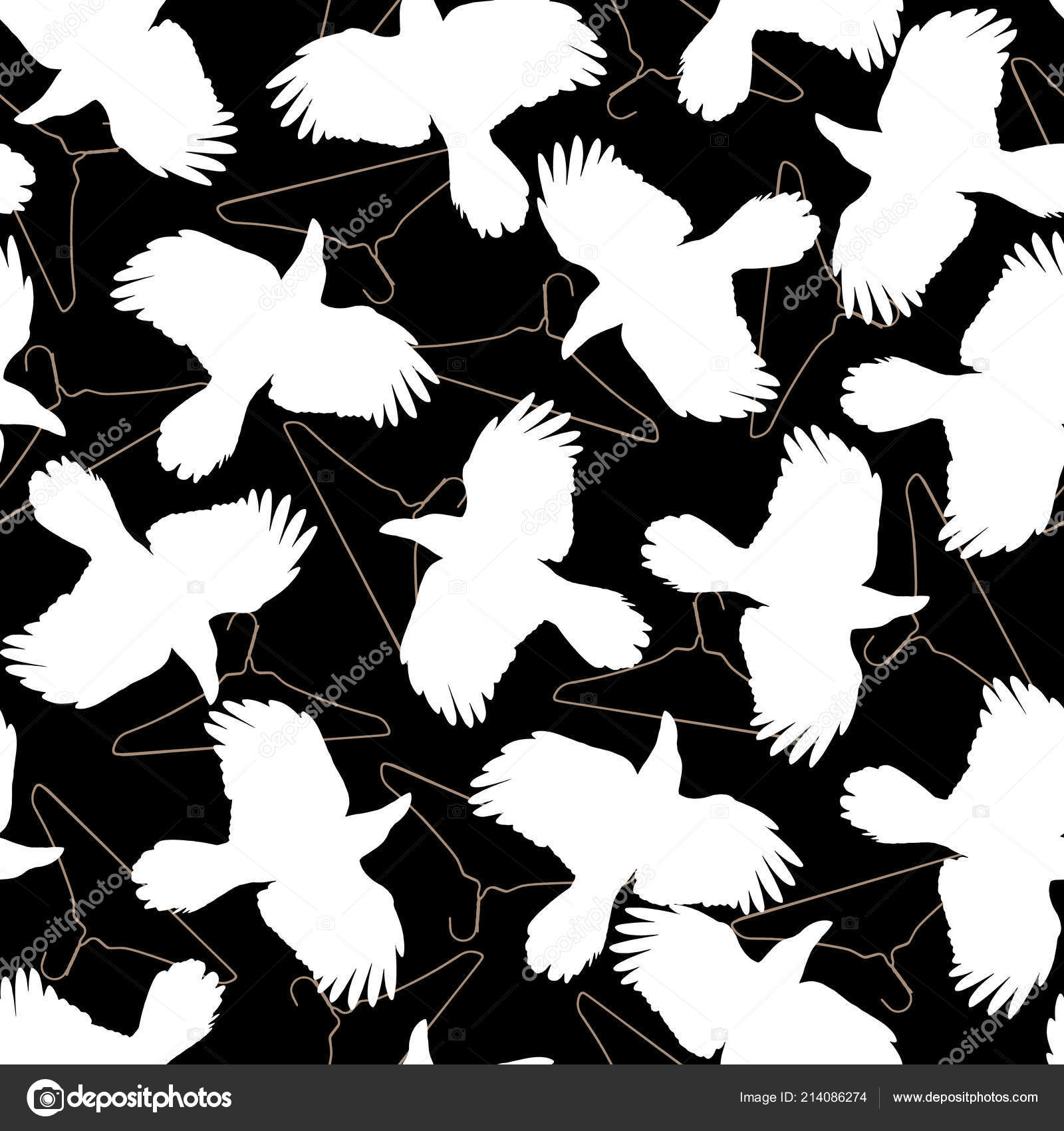 Pattern Illustration Crow Made Crow Silhouette Illustration Continue ...