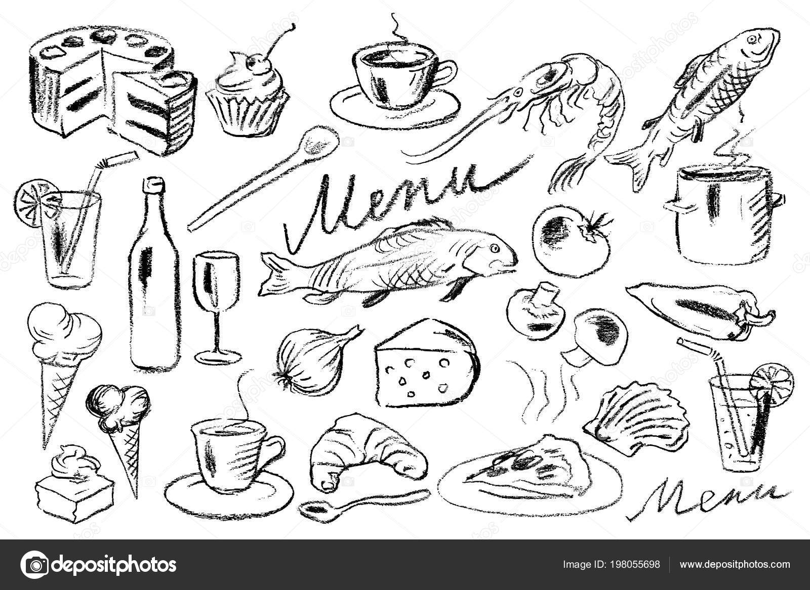 Hand Drawn Menu Doodles — Stock Vector © canicula #198055698