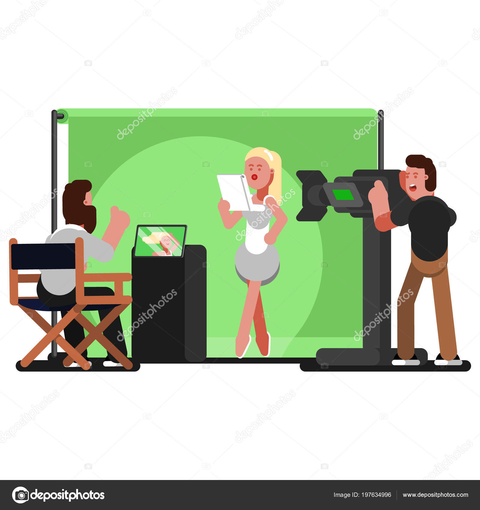Actor reads a script Stock Illustration by ©Netkoff #197634996