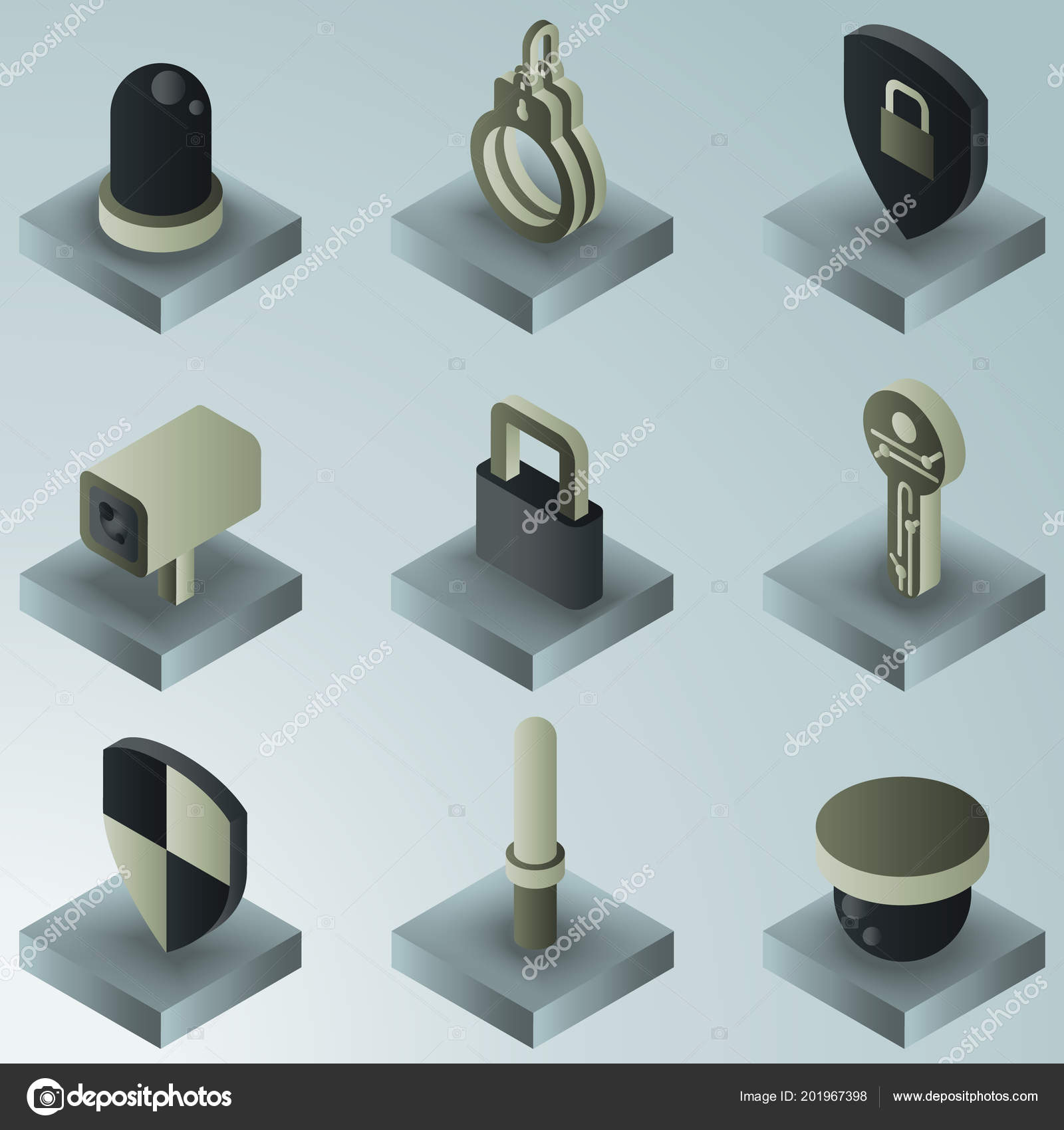 Security color gradient isometric icons Stock Vector by ©Netkoff 201967398