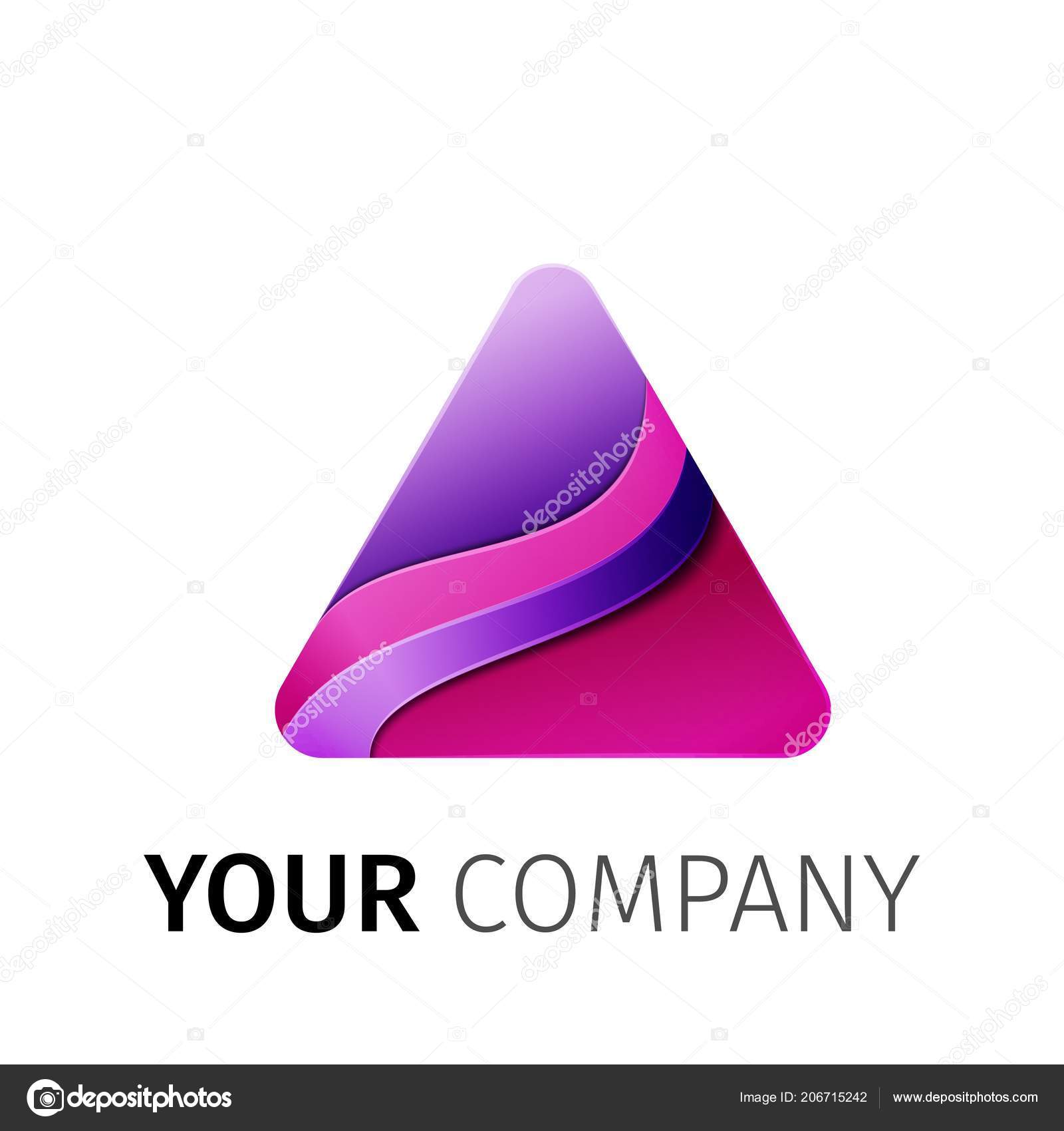 Purple triangle Logo design ribbon Stock Vector Image by ©Netkoff ...