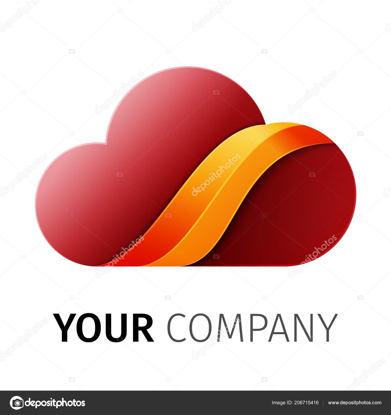 Red and orange cloud Logo design ribbon Stock Vector Image by ©Netkoff ...