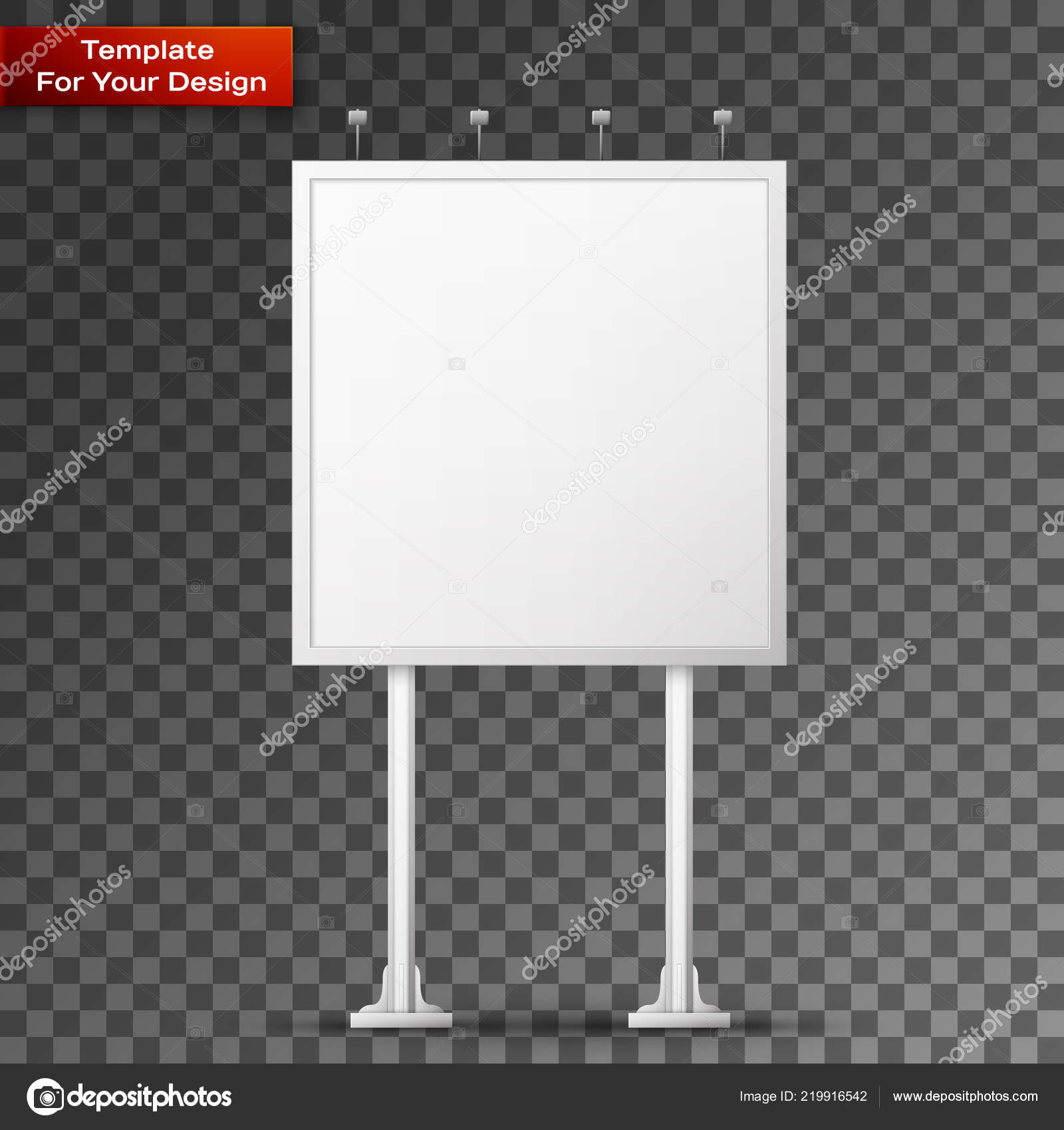 Blank Billboard Screen Isolated Transparent Background Stock Vector ...