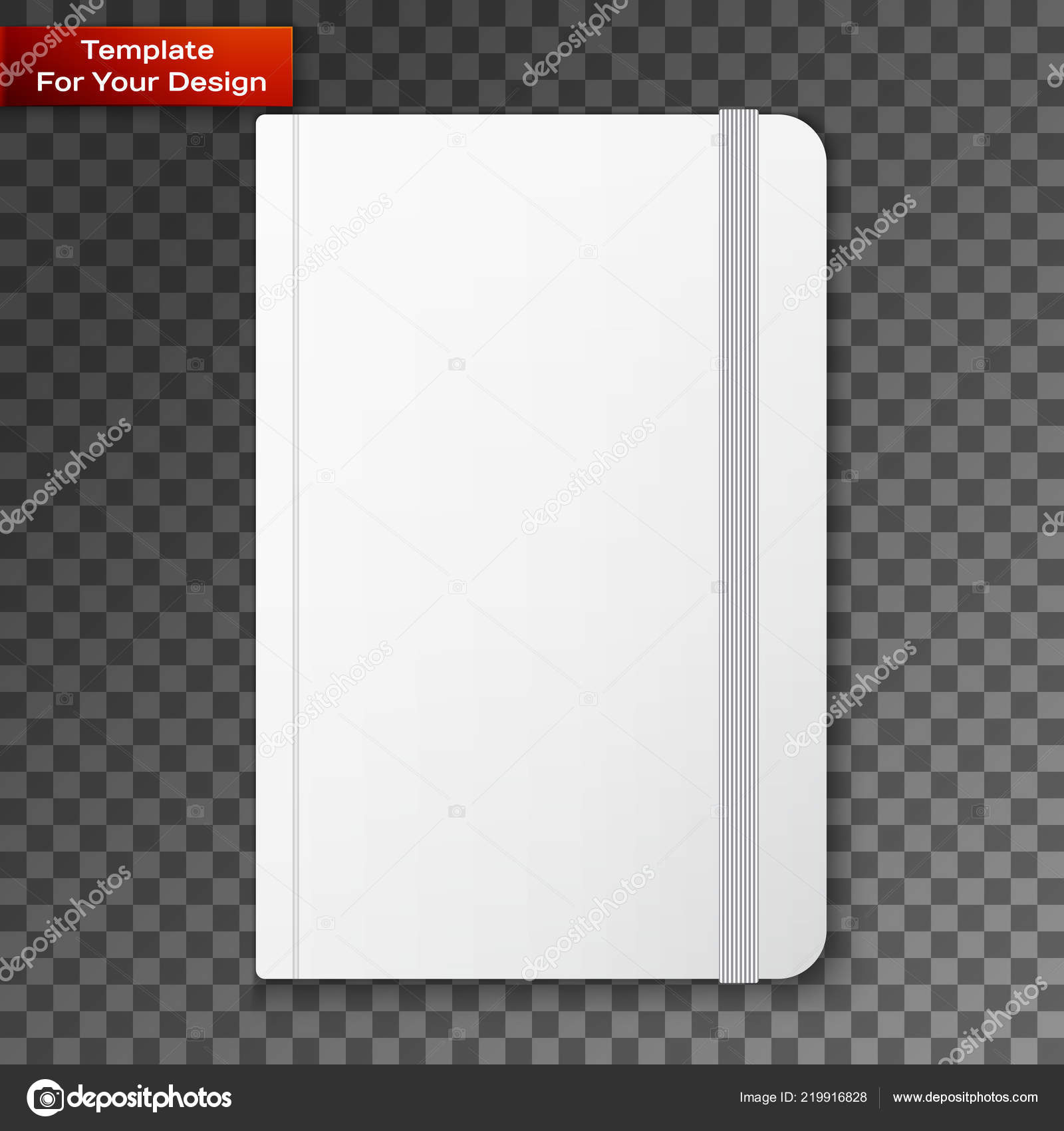 Blank copybook template with elastic band Stock Vector Image by ...