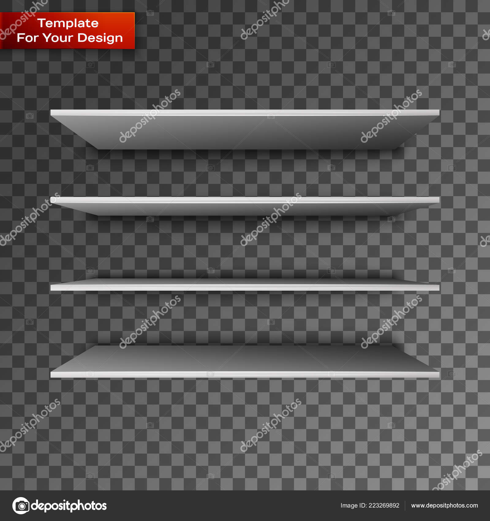 Empty shelves for presentation Stock Vector by ©Netkoff 223269892