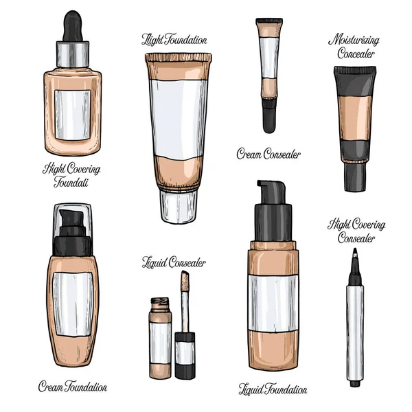 Foundations makeup Vector Art Stock Images | Depositphotos